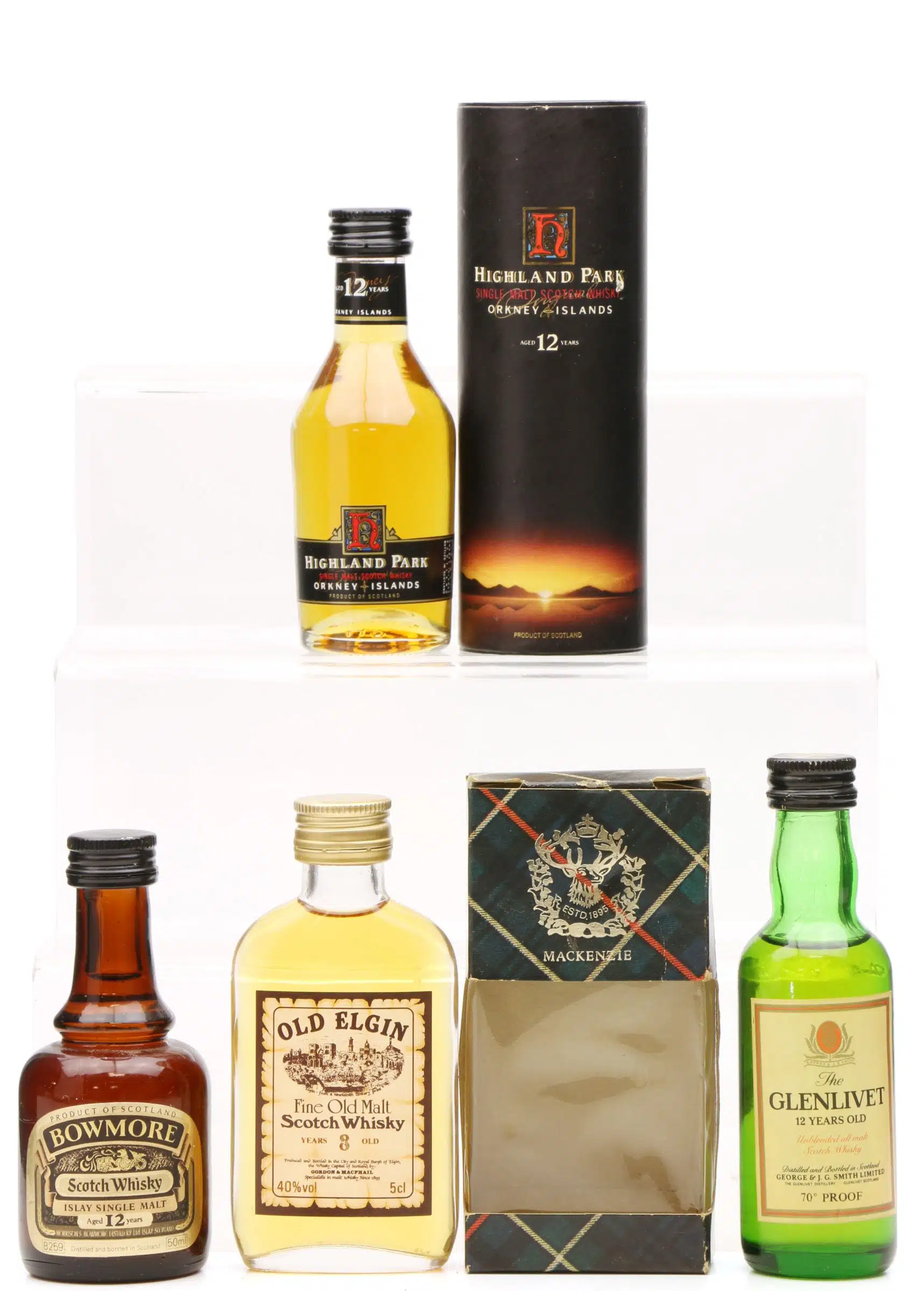 Assorted Miniatures x4 Incl Bowmore 12 Years Old dumpy Bottle Whisky | Just Whisky Auction